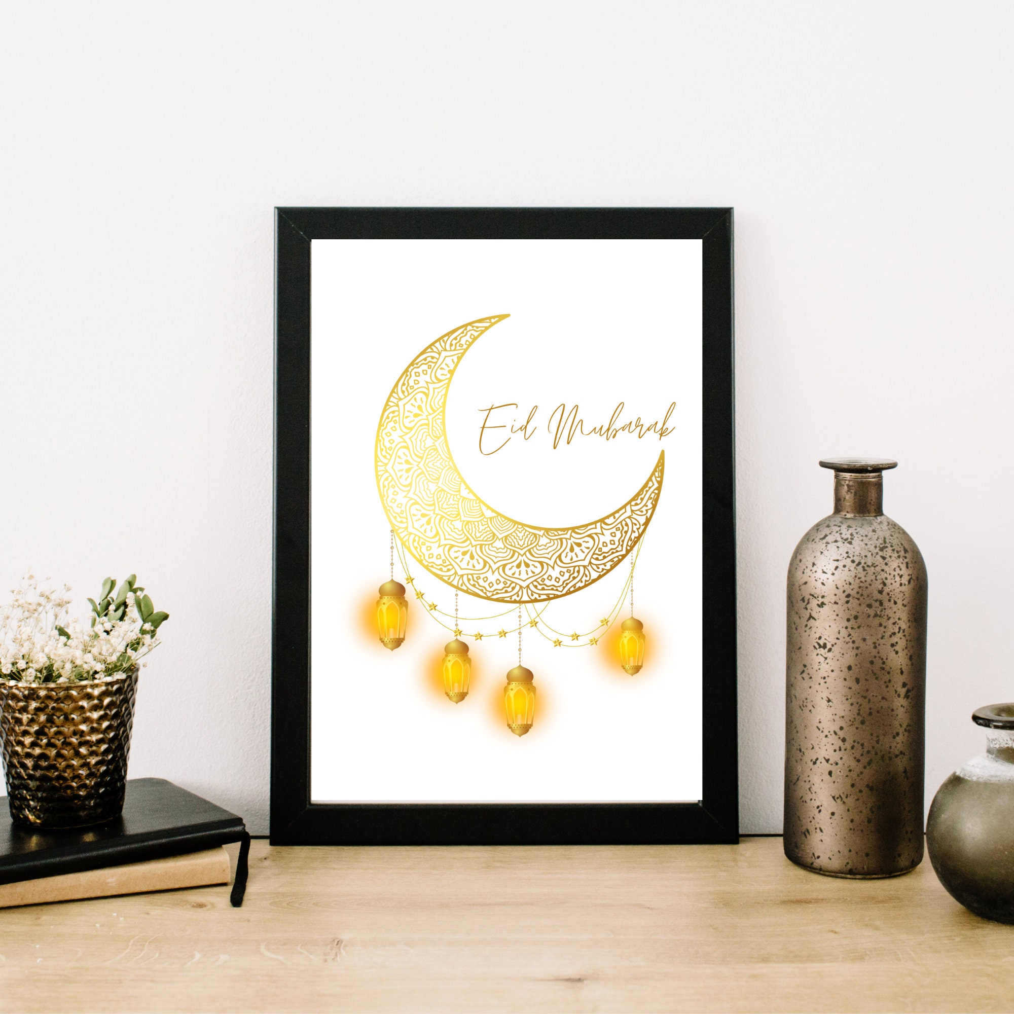 Eid Mubarak Wall Art, Islamic Wall Art, Islamic Home Decor, Eid Decor ...