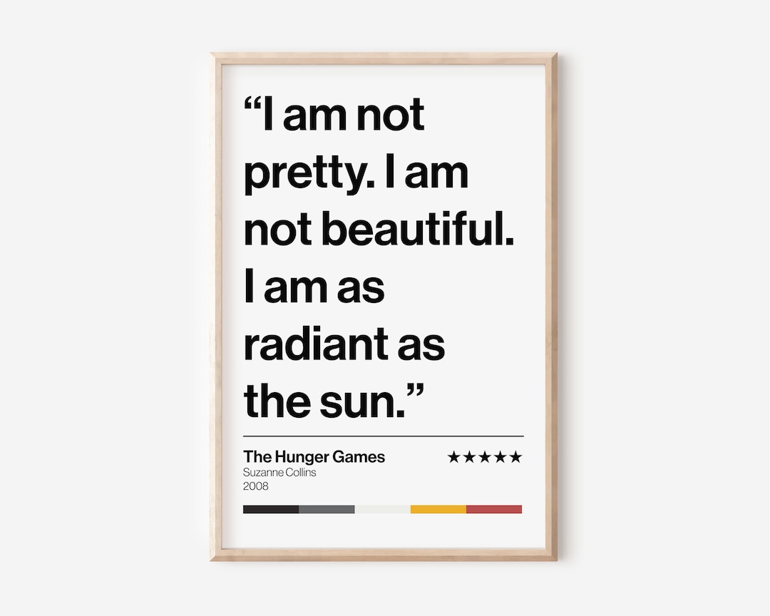 Hunger Games Book Quote Poster, Minimalist Wall Art, Inspirational ...