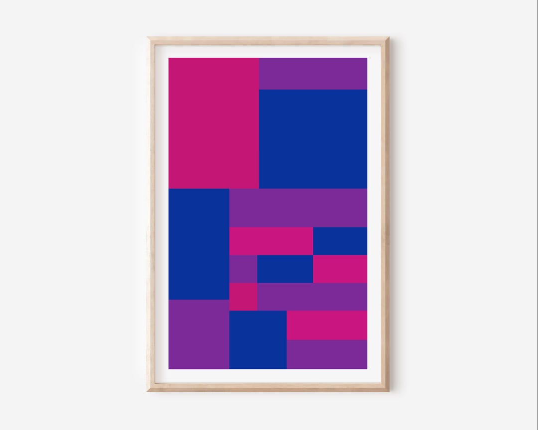 Bisexual Pride Art, Bauhaus Wall Art, Digital Printable, Bisexual Print ...