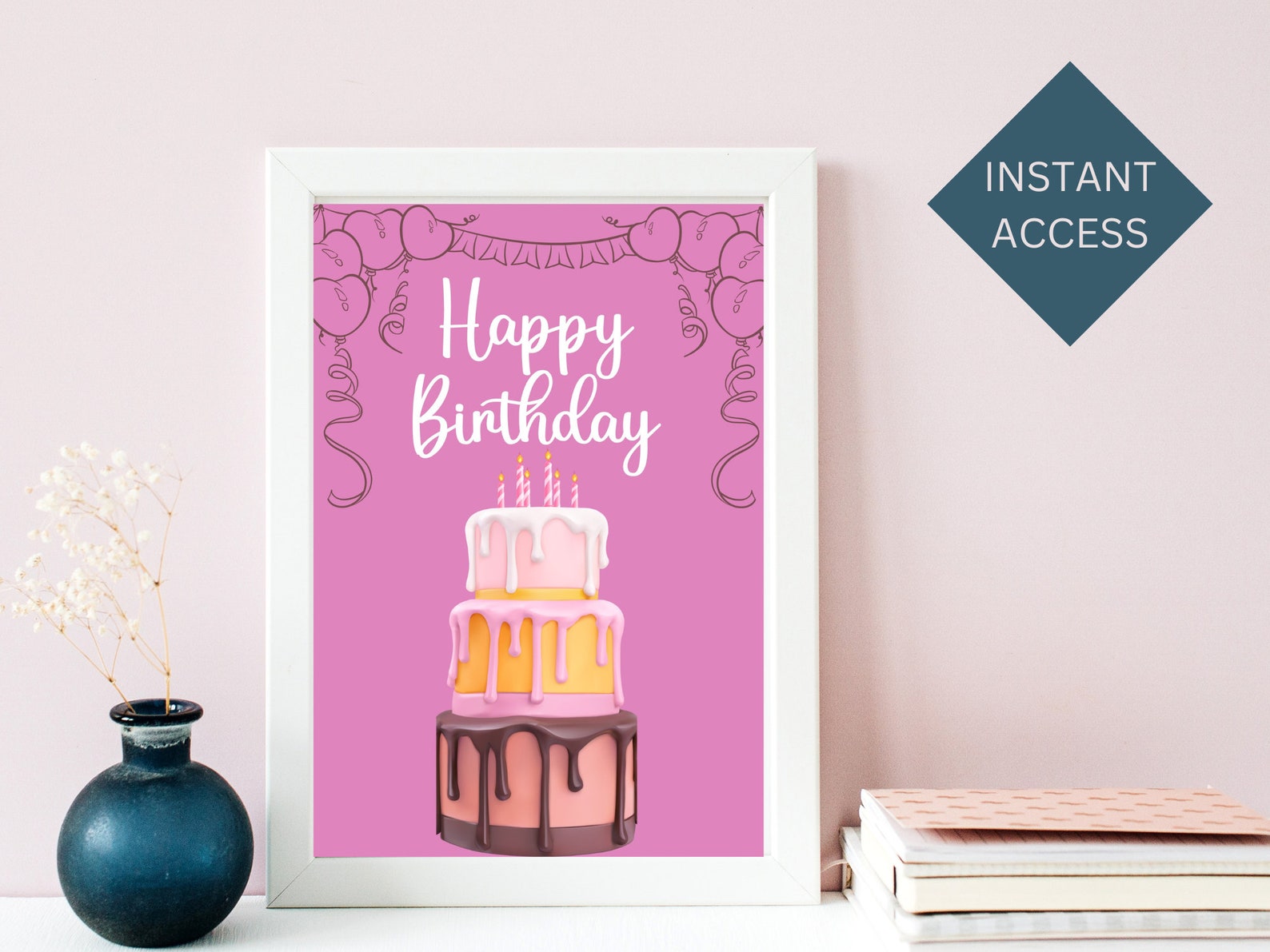 PINK HAPPY BIRTHDAY - Etsy