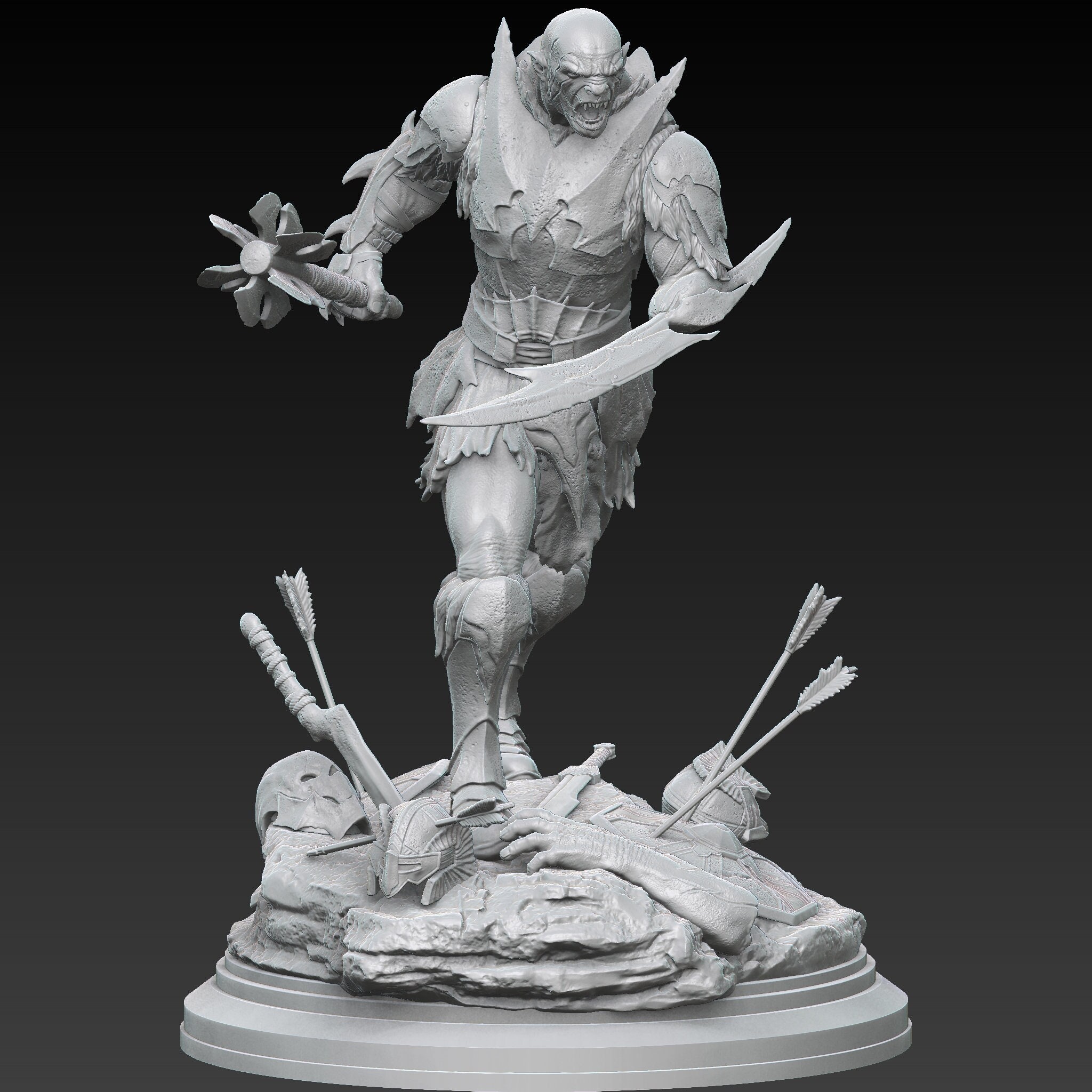 Azog Amored Figure/statue Grey - Etsy