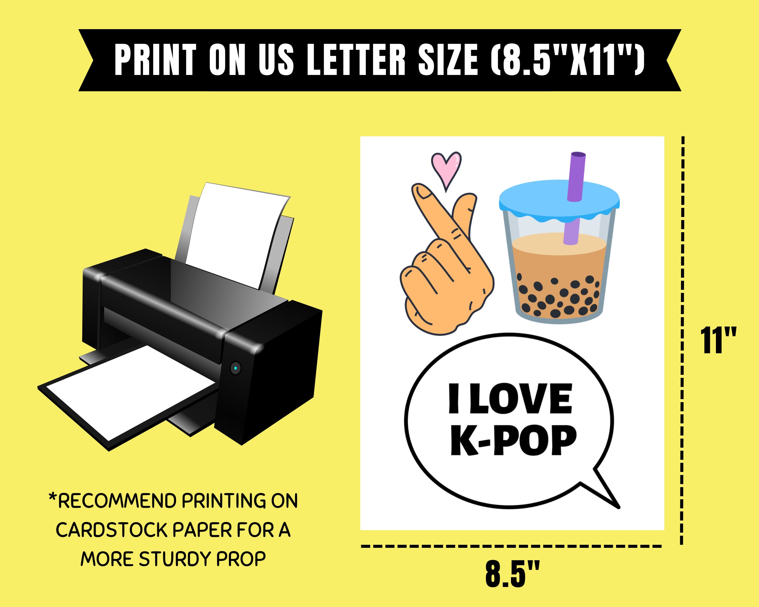 K-POP Photo Booth Props Printable | K-POP Birthday Party Decorations ...
