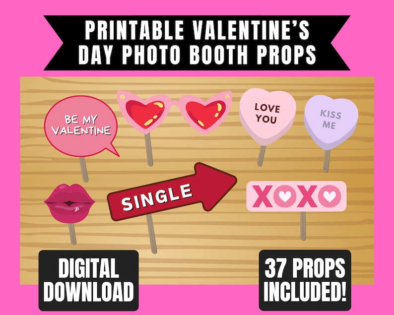 Valentine's Day Photo Booth Props Printable | Birthday Party ...