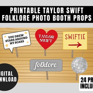Taylor Swift Folklore Photo Booth Props Printable Taylor Swift Birthday ...