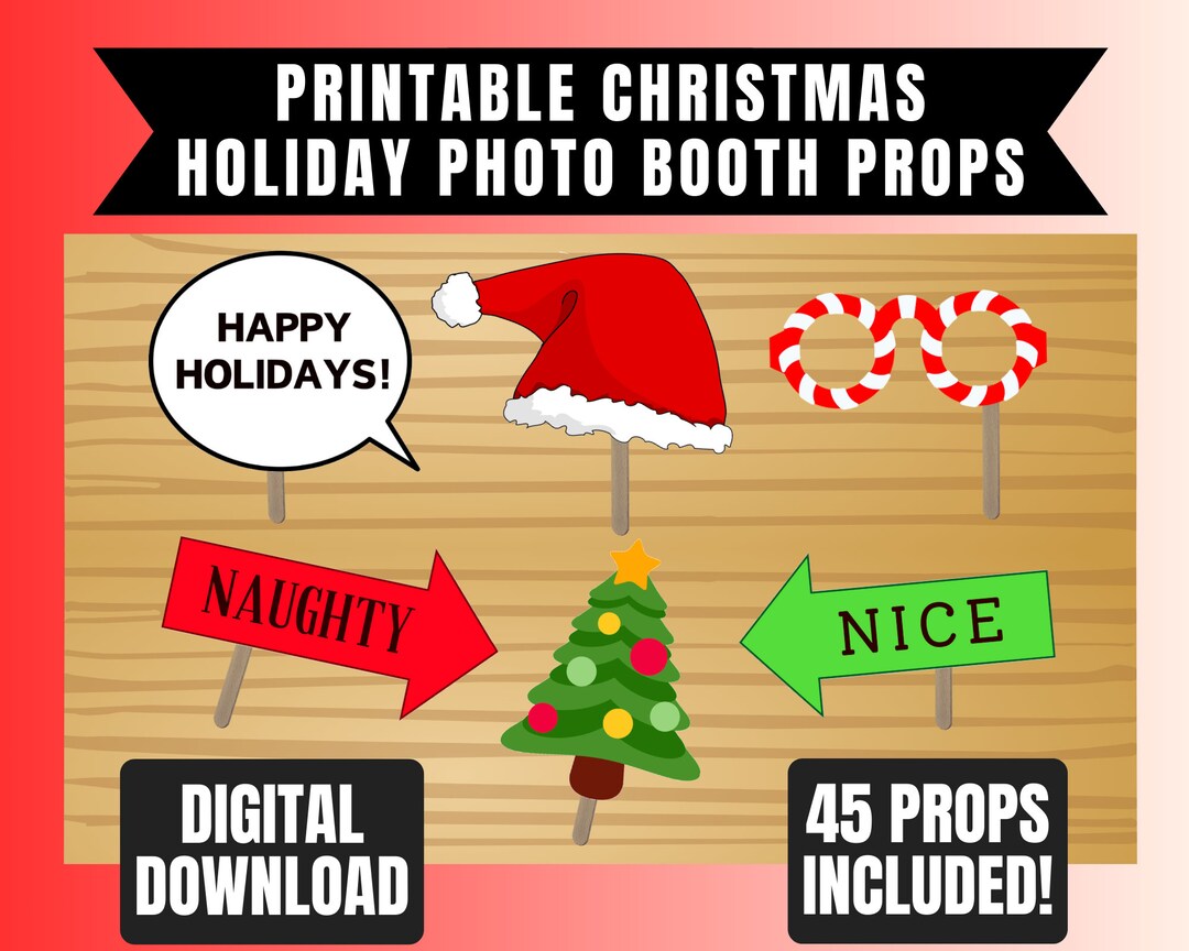 Christmas Holiday Photo Booth Props Printable Christmas Party ...