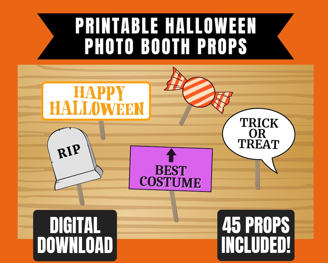 Halloween Photo Booth Props Printable | Halloween Party Decorations ...