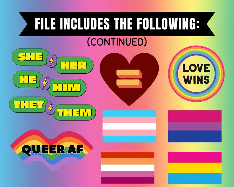 Pride LGBTQ Photo Booth Props Printable | Pride Month Party | Instant ...