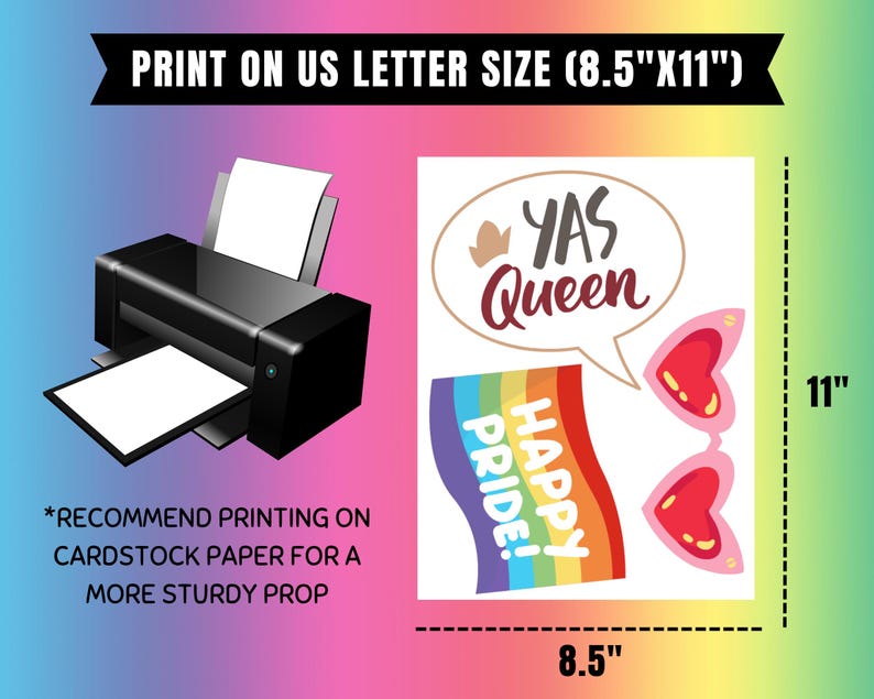 Pride LGBTQ Photo Booth Props Printable | Pride Month Party | Instant ...