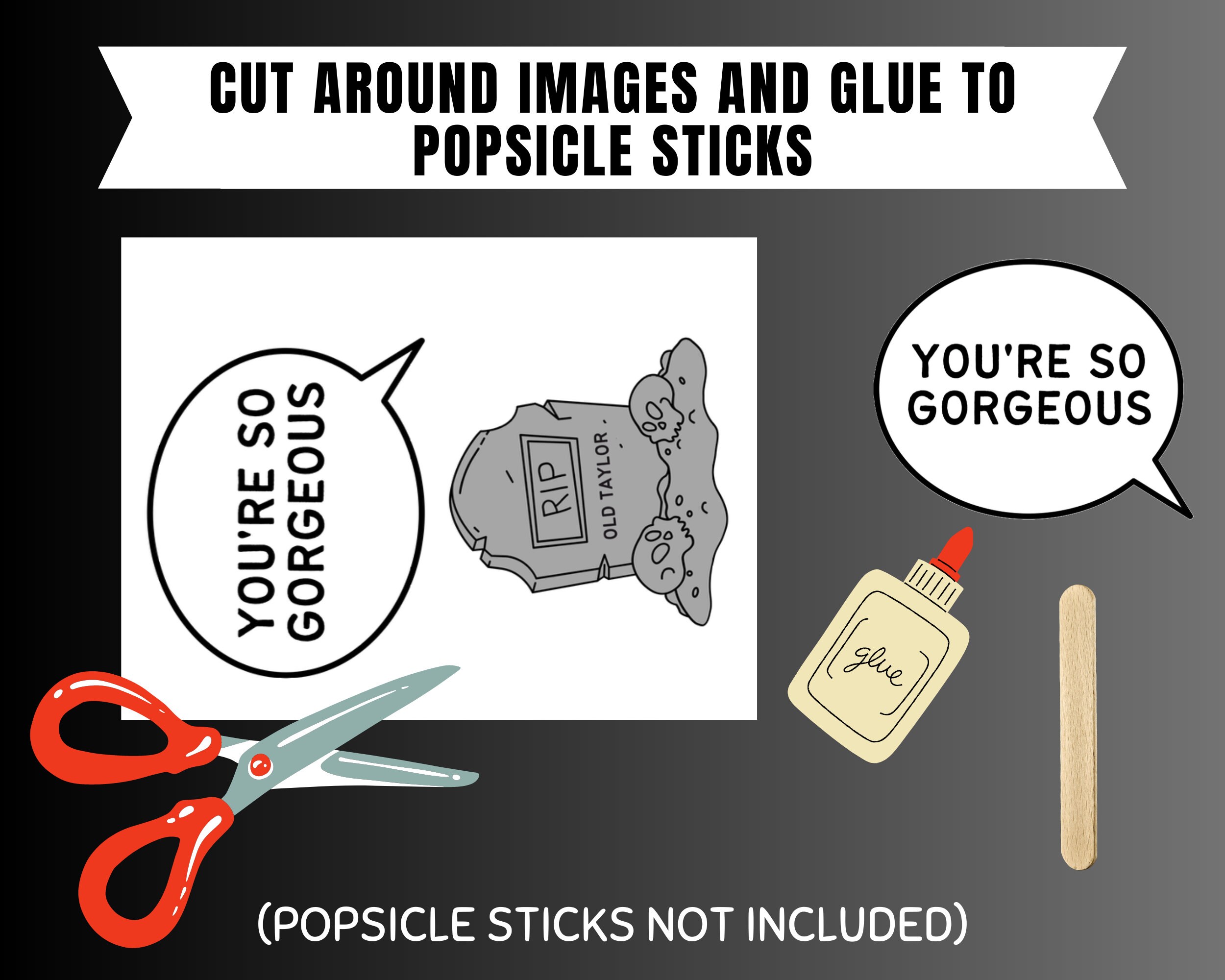 Taylor Swift Reputation Photo Booth Props Printable Taylor Swift ...