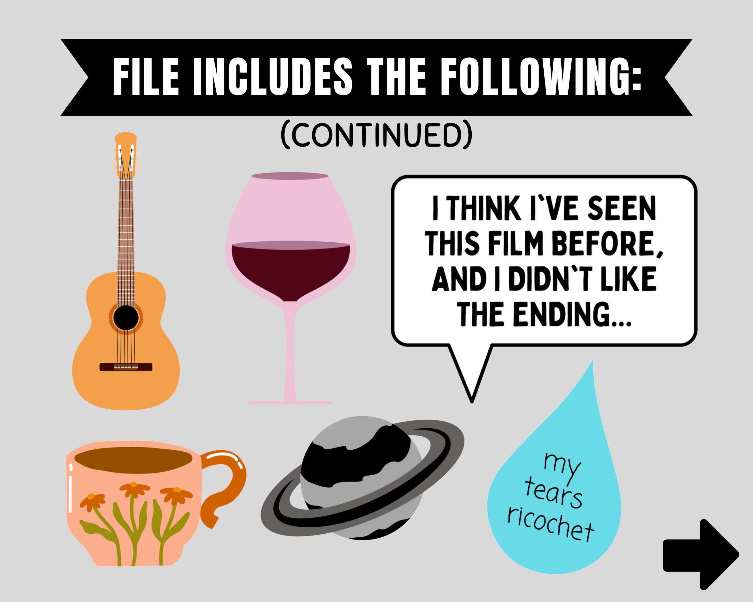 Taylor Swift Folklore Photo Booth Props Printable Taylor Swift Birthday ...