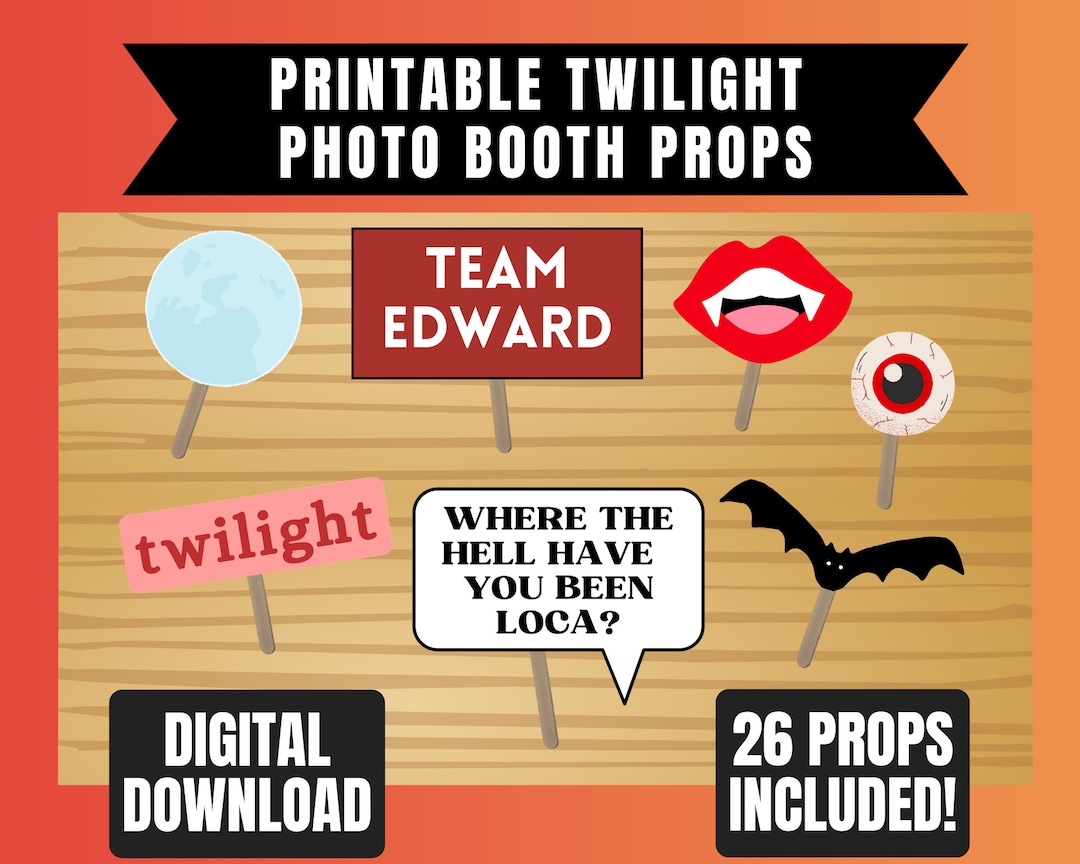 Twilight Photo Booth Props Printable | Twilight Birthday Party ...
