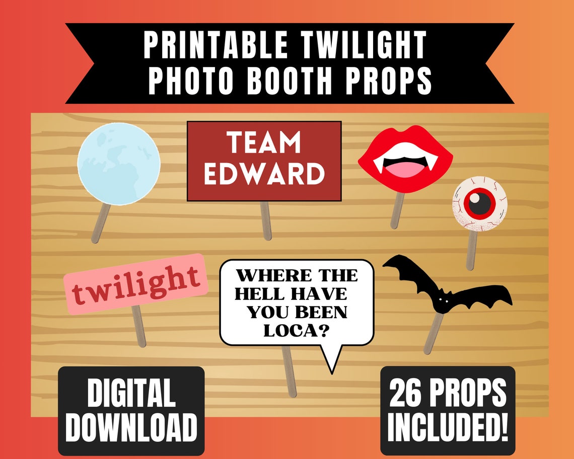 Twilight Photo Booth Props Printable | Twilight Birthday Party ...