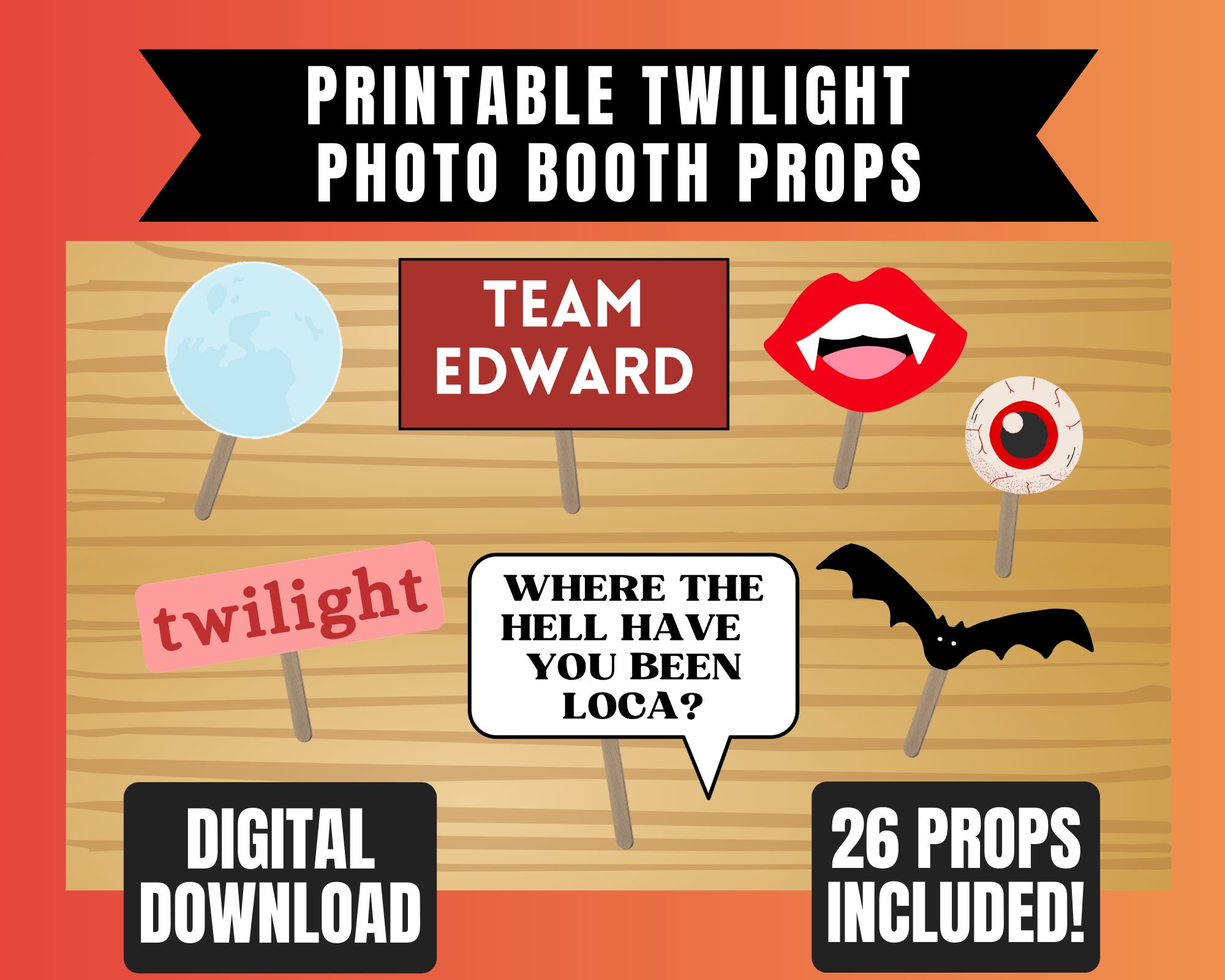 Twilight Photo Booth Props Printable | Twilight Birthday Party ...