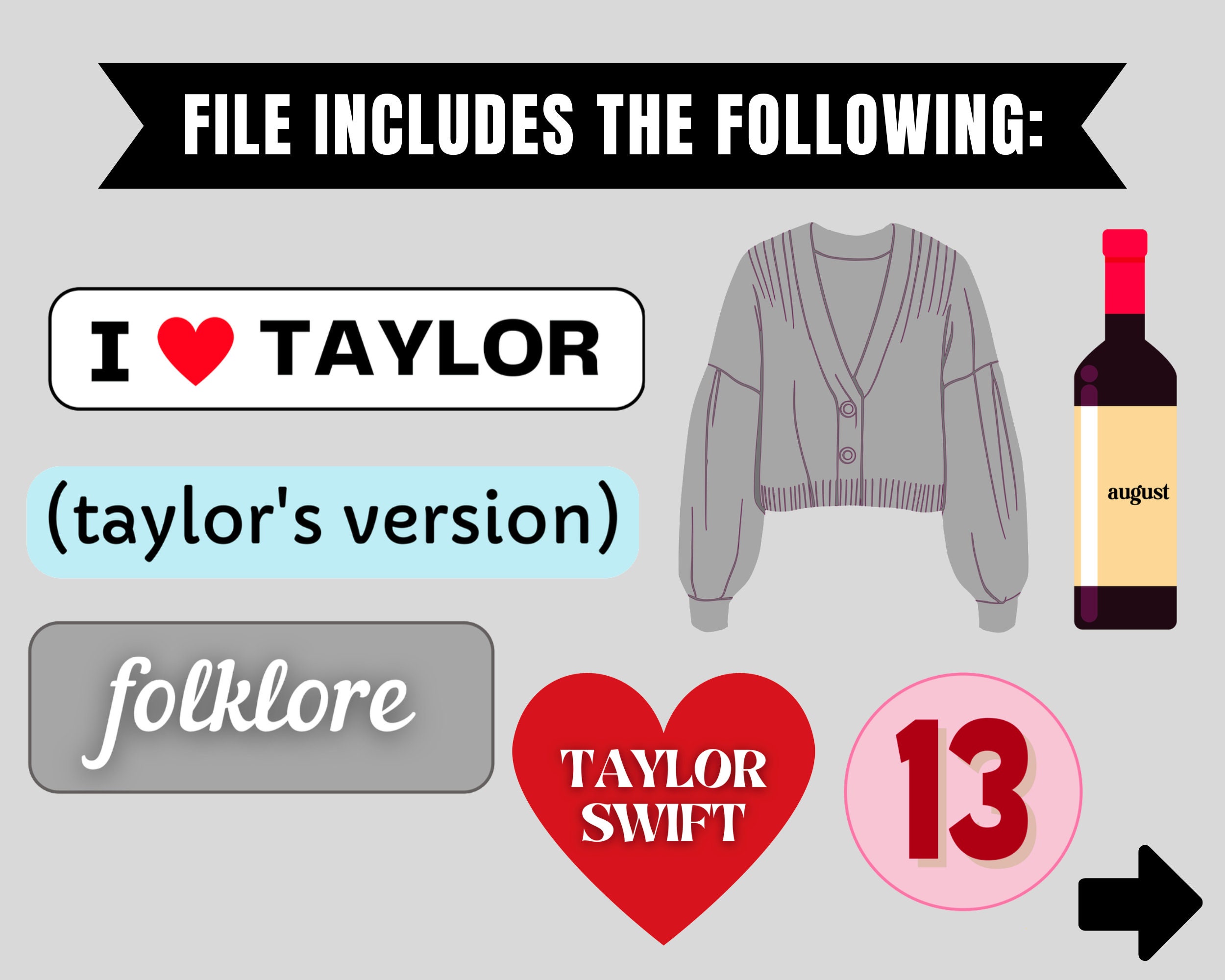 Taylor Swift Folklore Photo Booth Props Printable Taylor Swift Birthday ...
