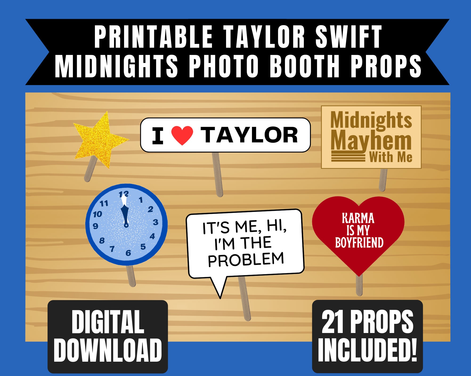 Taylor Swift Midnights Photo Booth Props Printable Taylor Swift ...