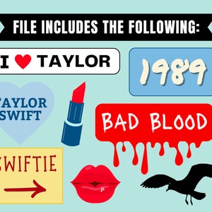 Taylor Swift 1989 Photo Booth Props Printable | Taylor Swift Birthday ...