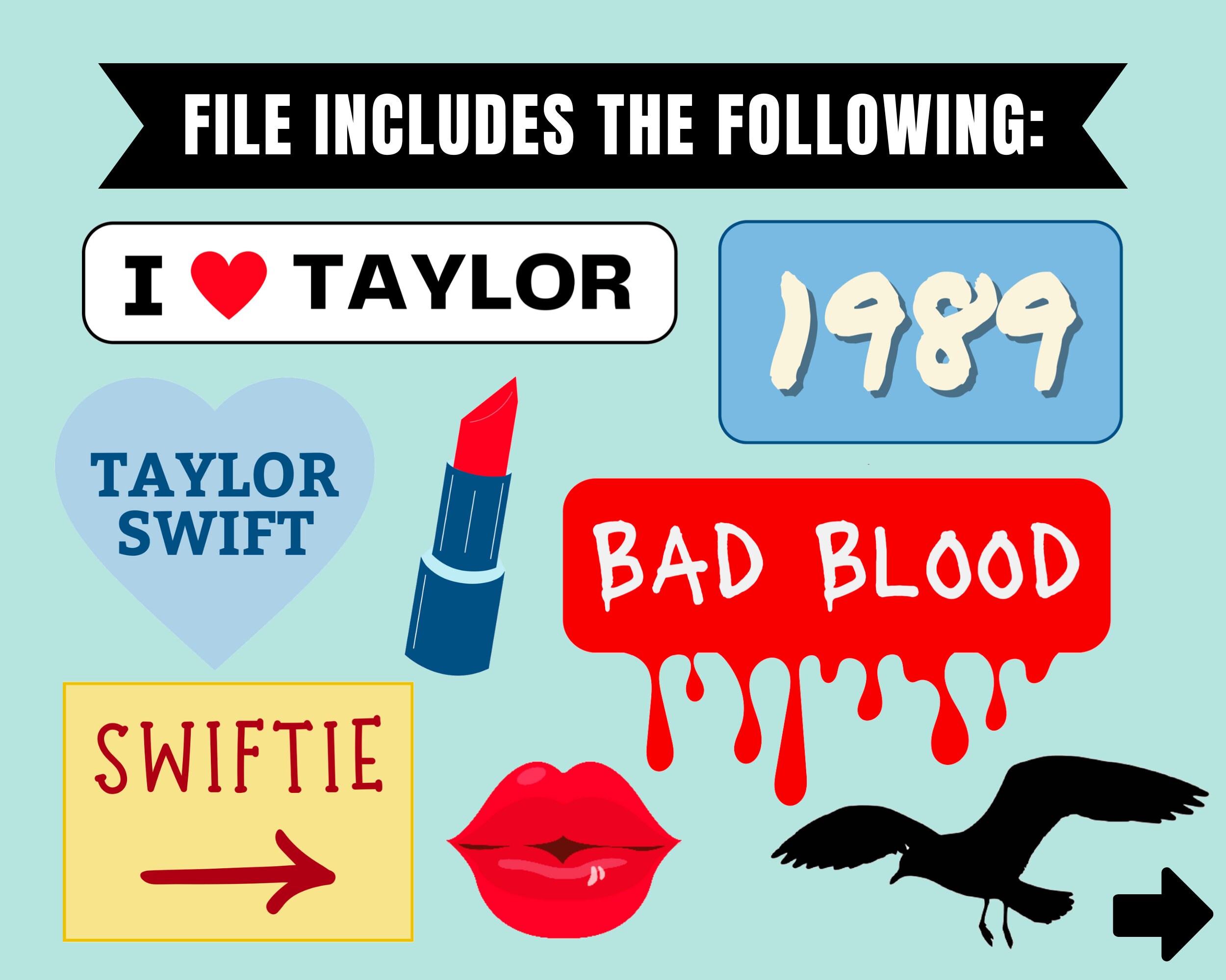 Taylor Swift 1989 Photo Booth Props Printable | Taylor Swift Birthday ...
