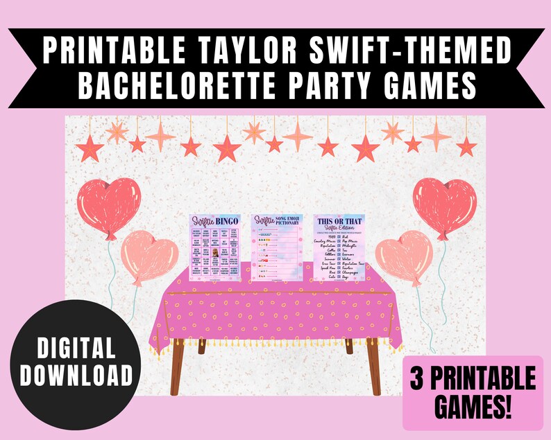 Taylor Swift Themed Bachelorette Party Games Swiftie Bingo - Etsy