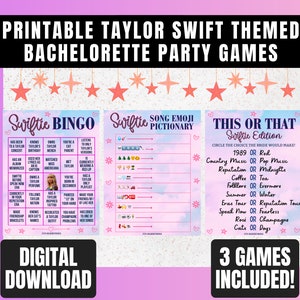 Taylor Swift Themed Bachelorette Party Games - Swiftie Bingo, Song ...