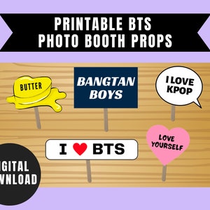 BTS Photo Booth Props Printable BTS Birthday Party Instant - Etsy Canada