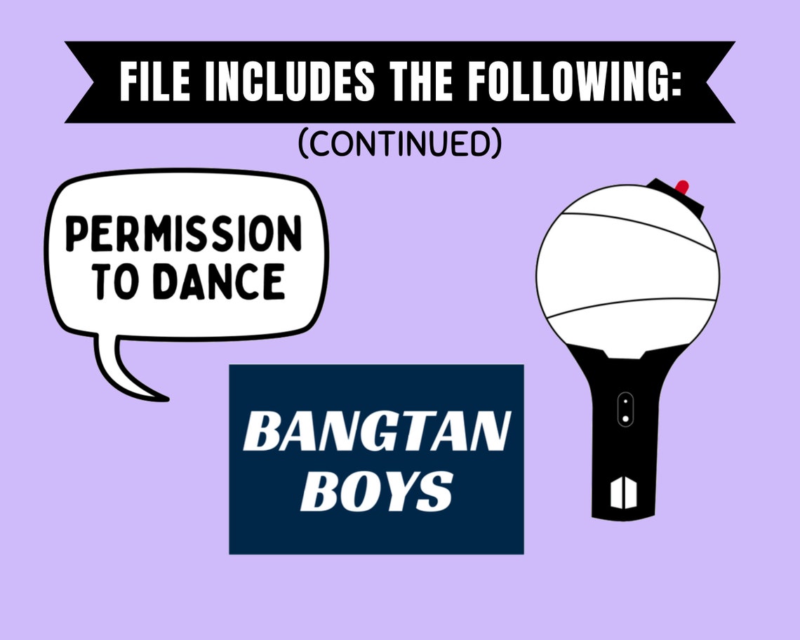 BTS Photo Booth Props Printable | BTS Birthday Party Decorations ...