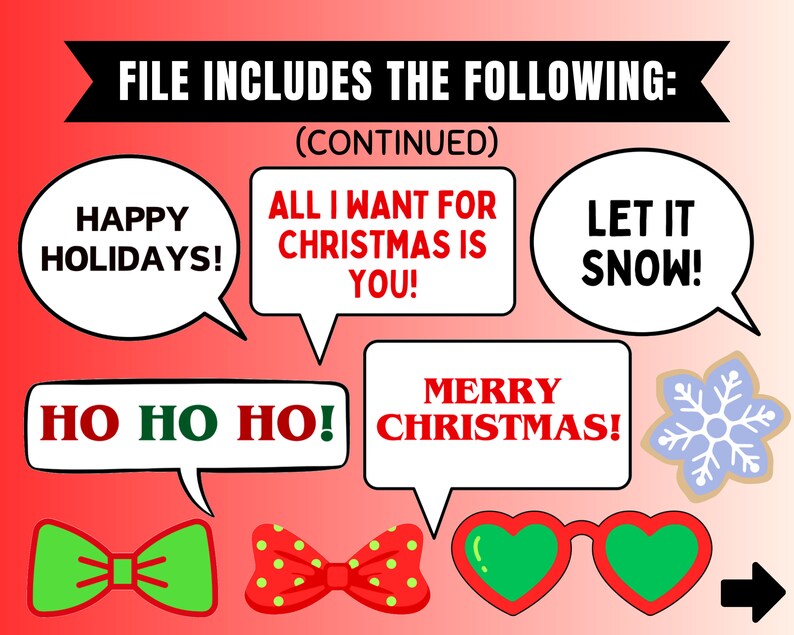 Christmas Holiday Photo Booth Props Printable | Christmas Party ...