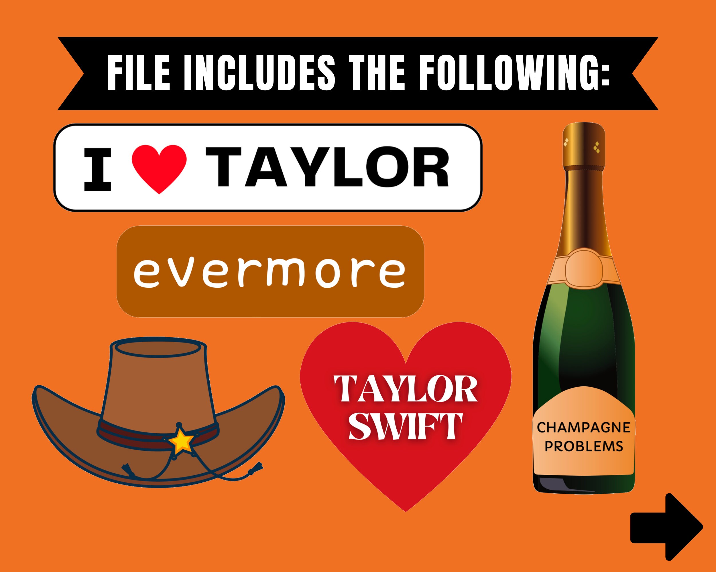 Taylor Swift Evermore Photo Booth Props Printable Taylor Swift Birthday ...