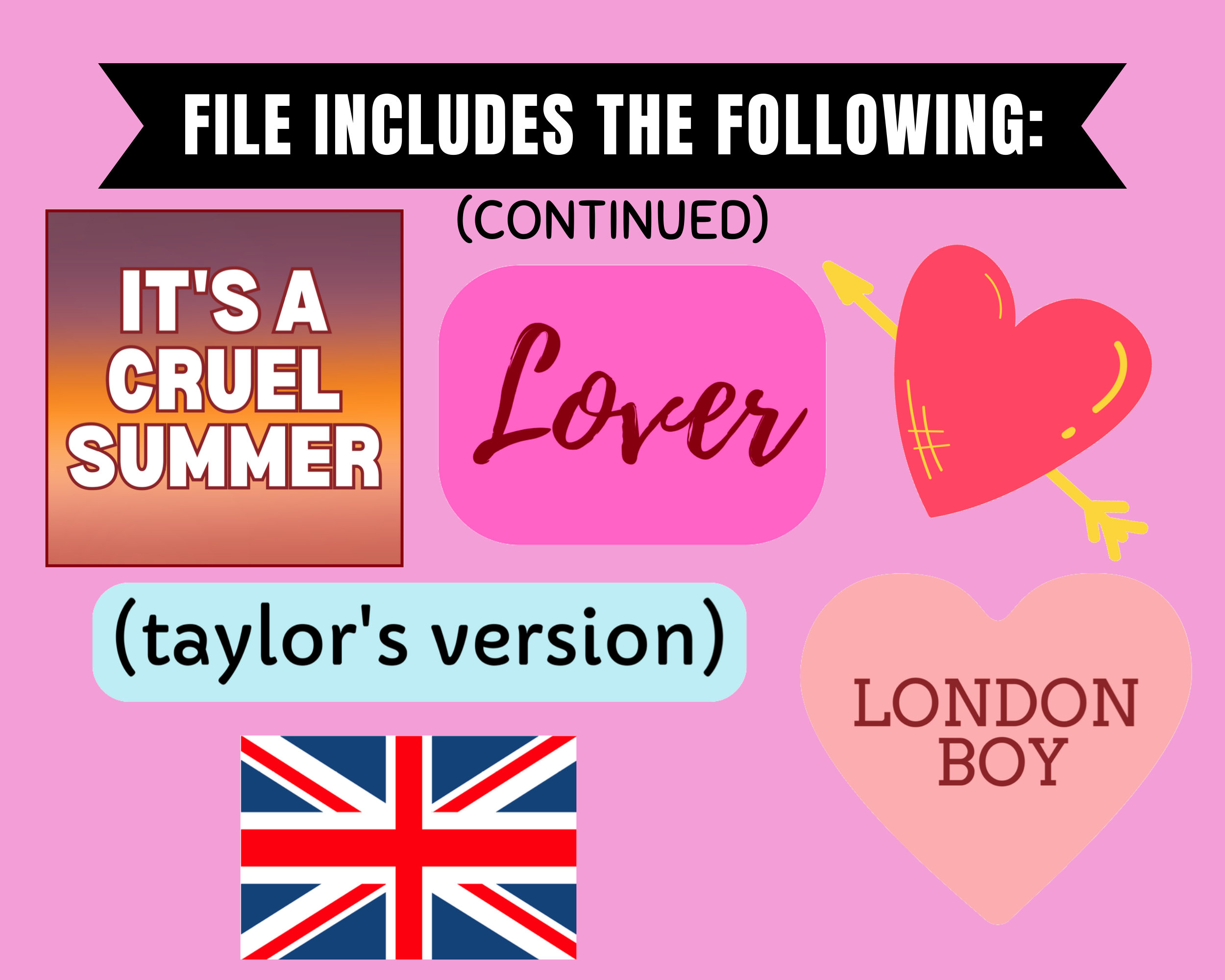 Taylor Swift Lover Photo Booth Props Printable Taylor Swift Birthday ...