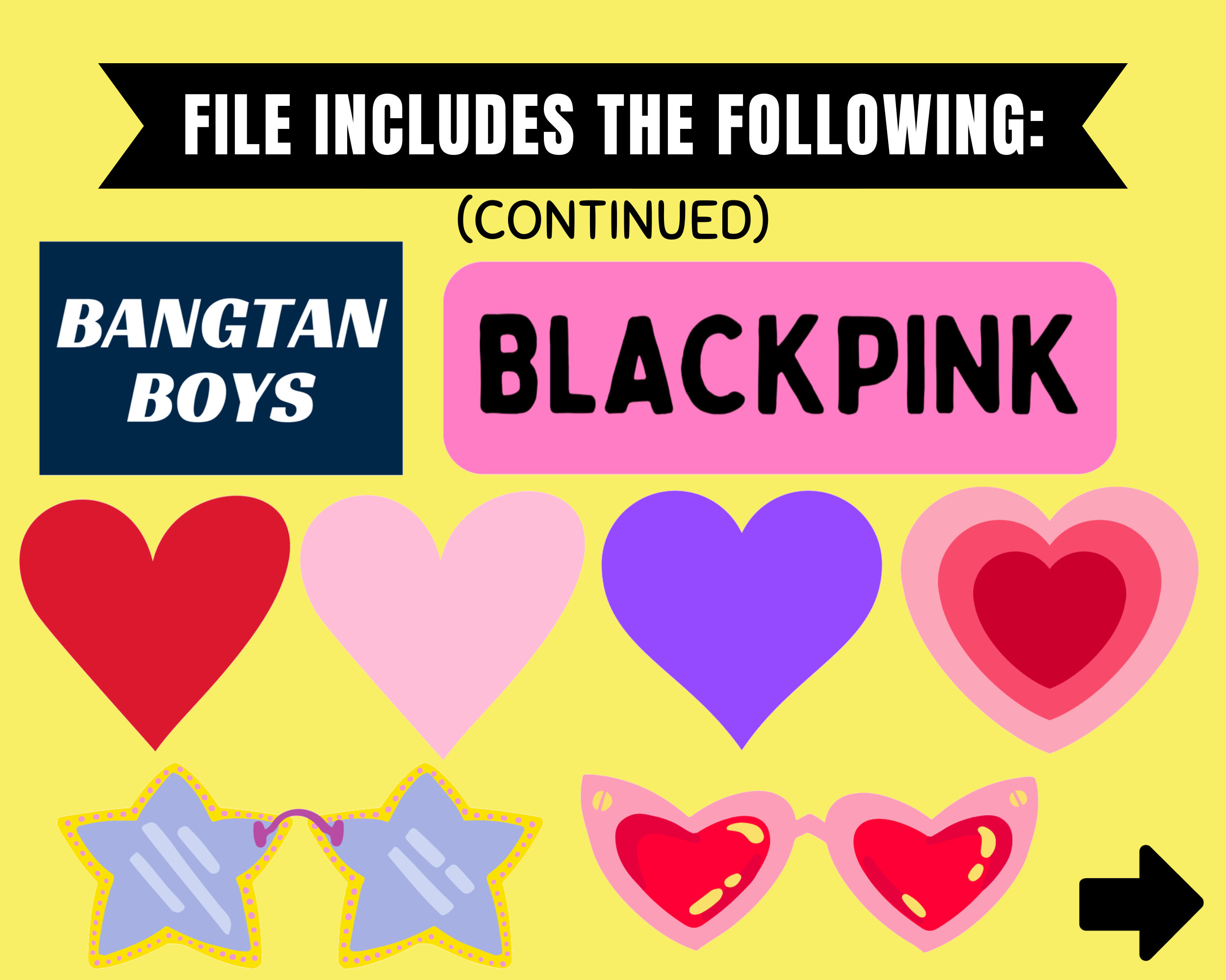 K-POP Photo Booth Props Printable | K-POP Birthday Party Decorations ...