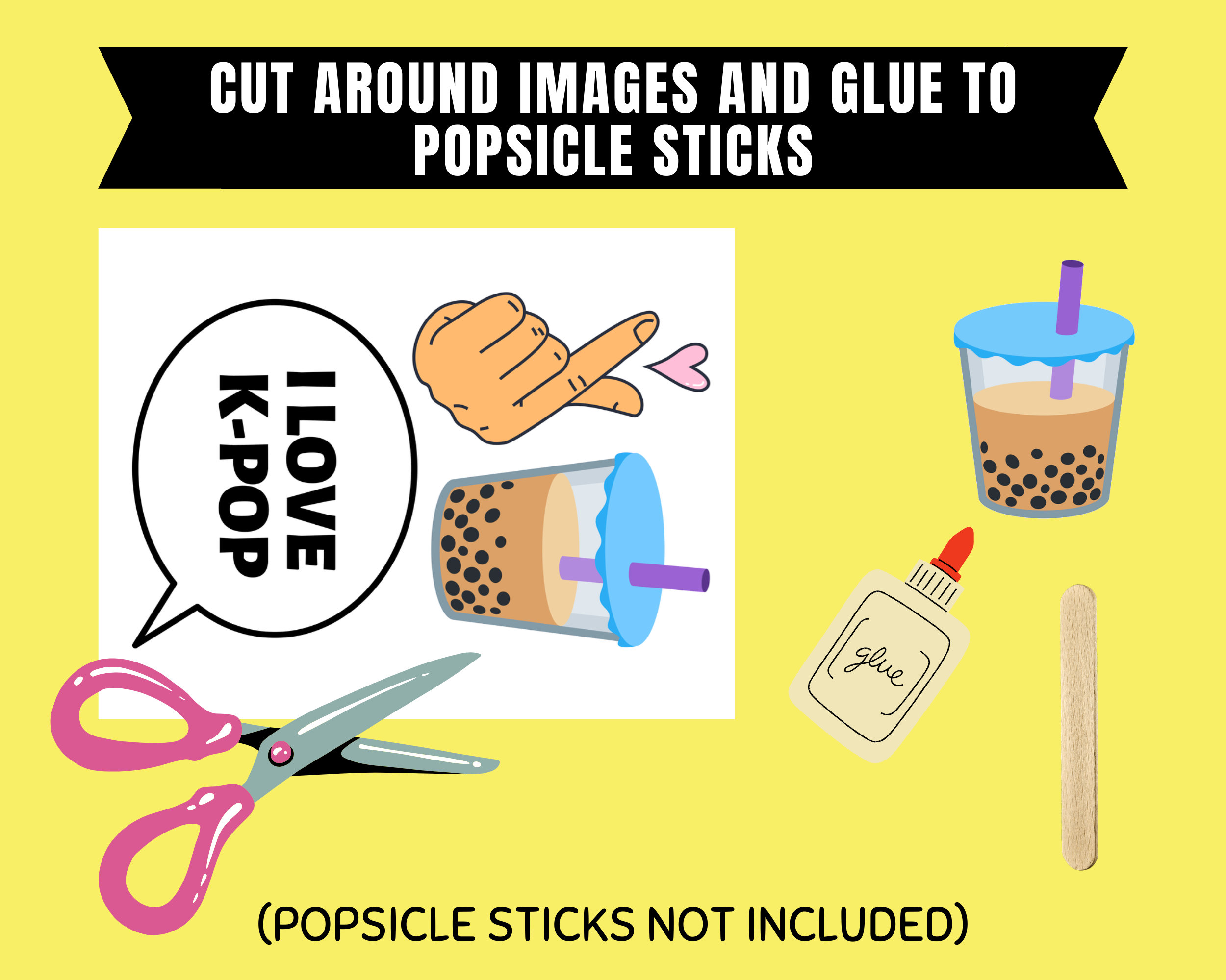 K-POP Photo Booth Props Printable | K-POP Birthday Party Decorations ...