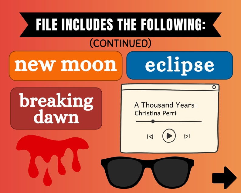 Twilight Photo Booth Props Printable | Twilight Birthday Party ...