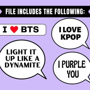 BTS Photo Booth Props Printable BTS Birthday Party Instant - Etsy Canada