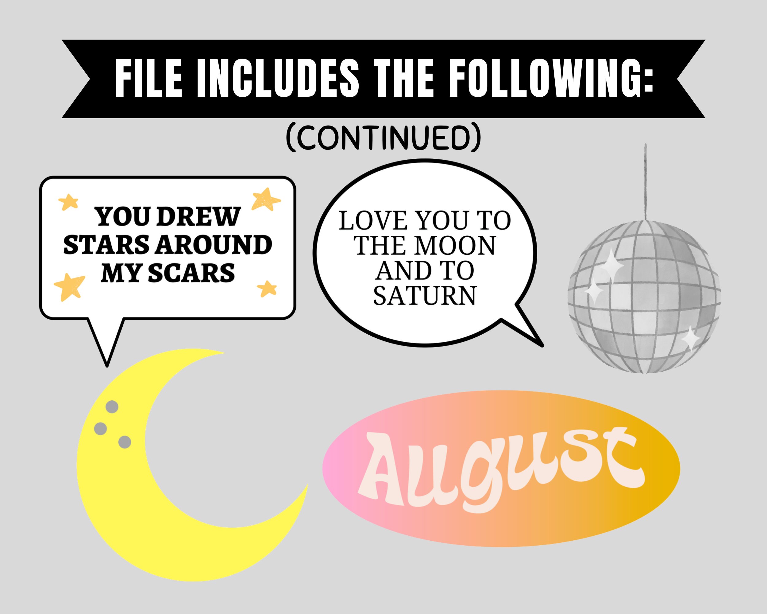 Taylor Swift Folklore Photo Booth Props Printable Taylor Swift Birthday ...