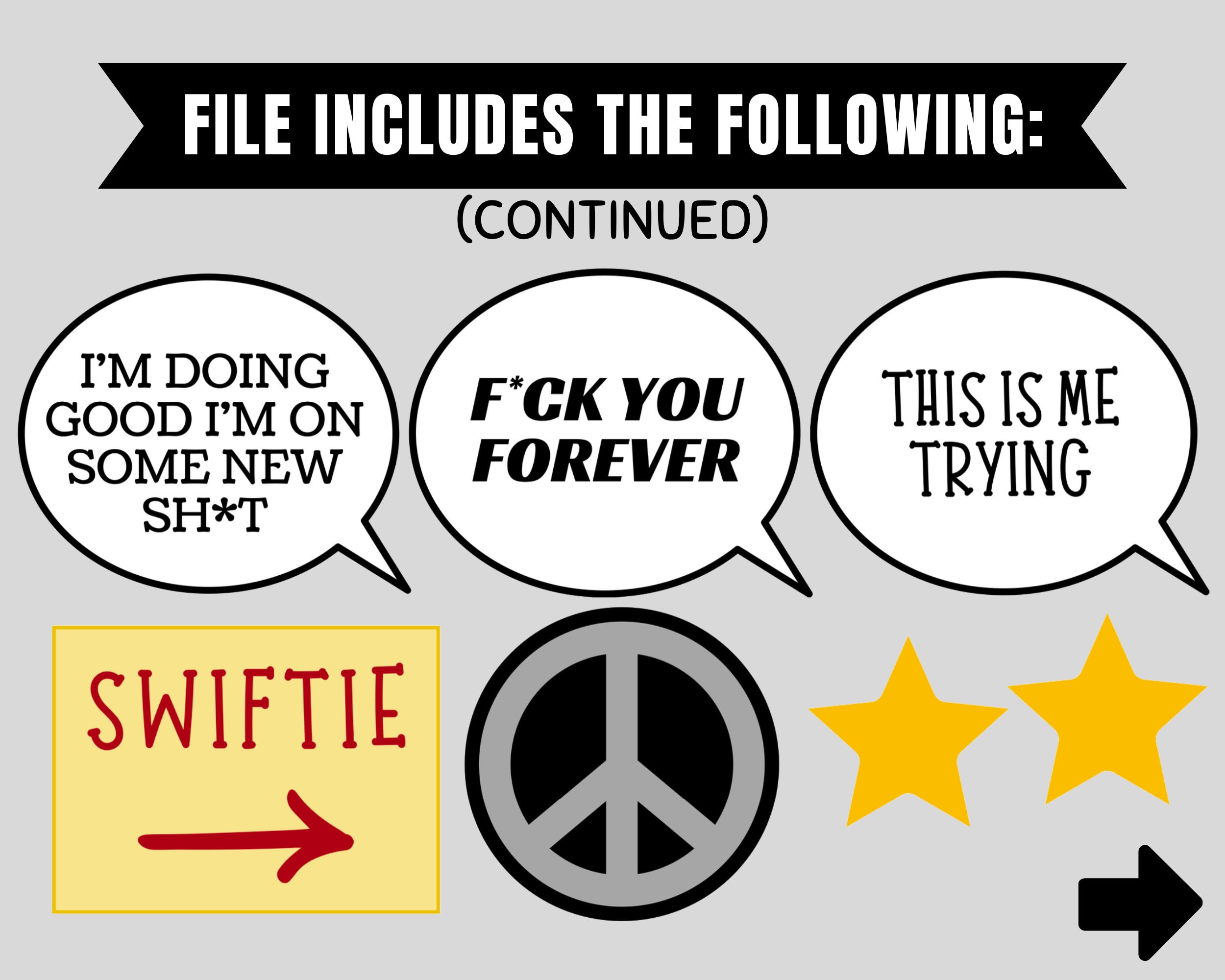 Taylor Swift Folklore Photo Booth Props Printable Taylor Swift Birthday ...