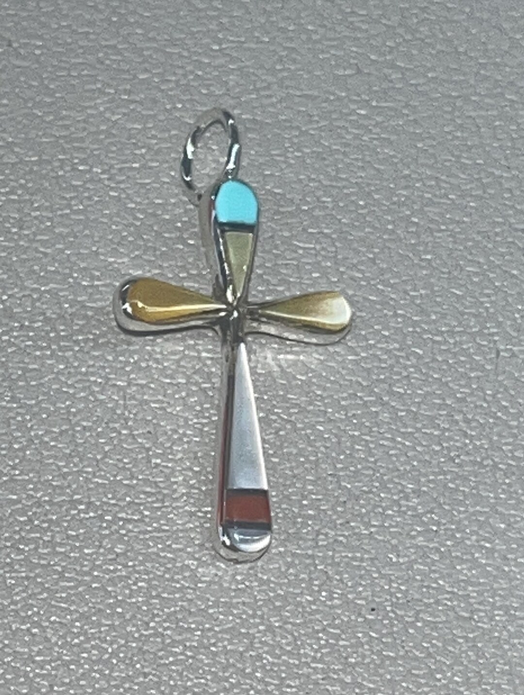 Native American Zuni Handmade Sterling Silver Turquoise Multi Stone ...