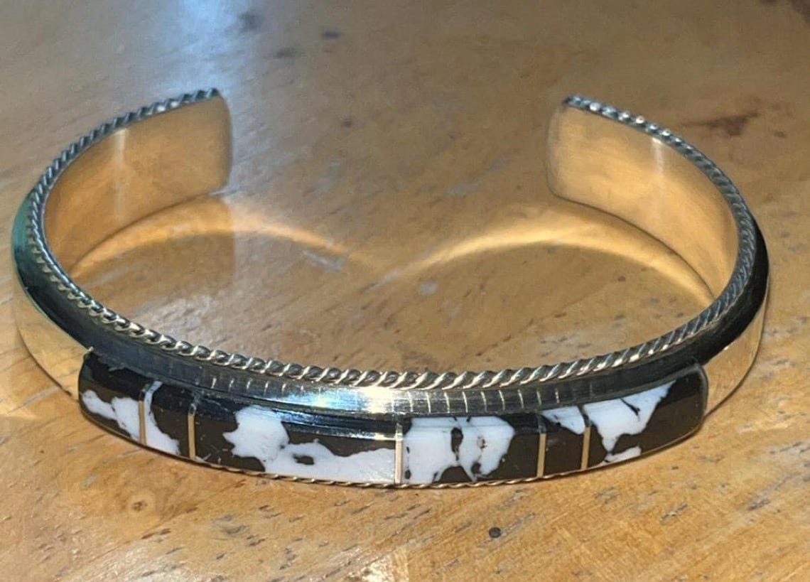 Native American Navajo Jewelry Handmade Sterling Silver White Buffalo ...