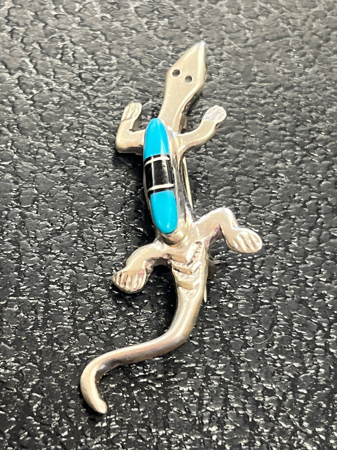 Native American Navajo Handmade Sterling Silver Turquoise Pendant Inlay ...