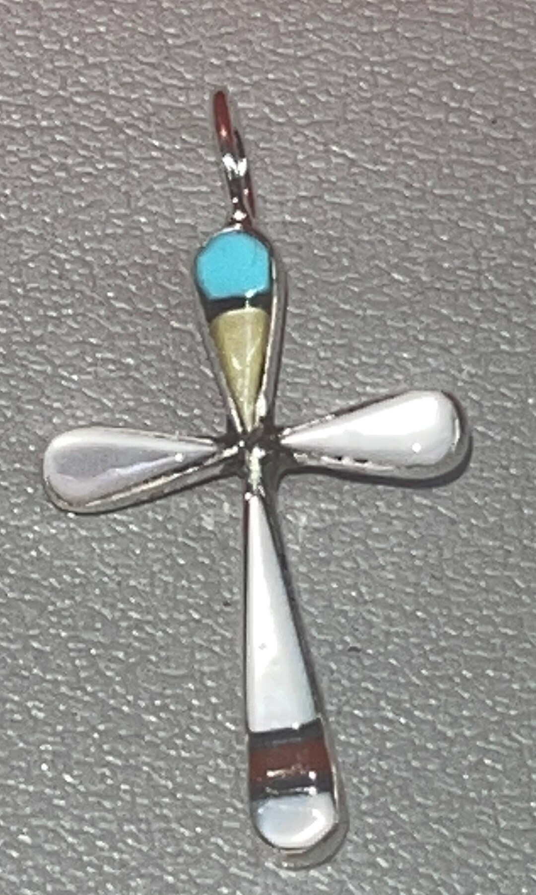 Native American Zuni Handmade Sterling Silver Turquoise Multi Stone ...