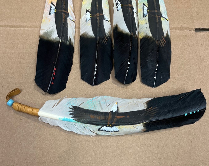 Native American Navajo Handmade Hand Painted Eagle Wildlife Hair Tie ...
