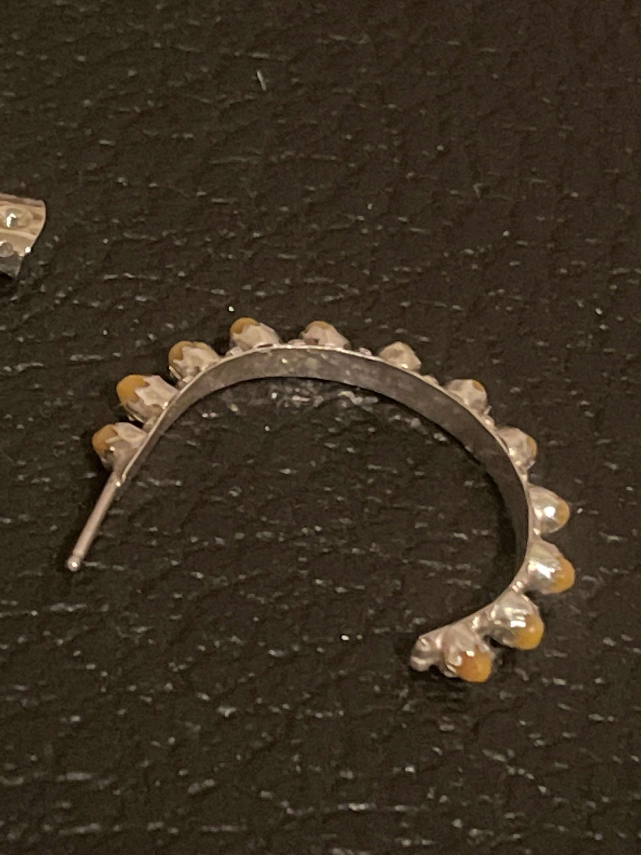 Zuni Handmade Spiny Oyster Stone Cluster Earrings Sterling Silver - Etsy