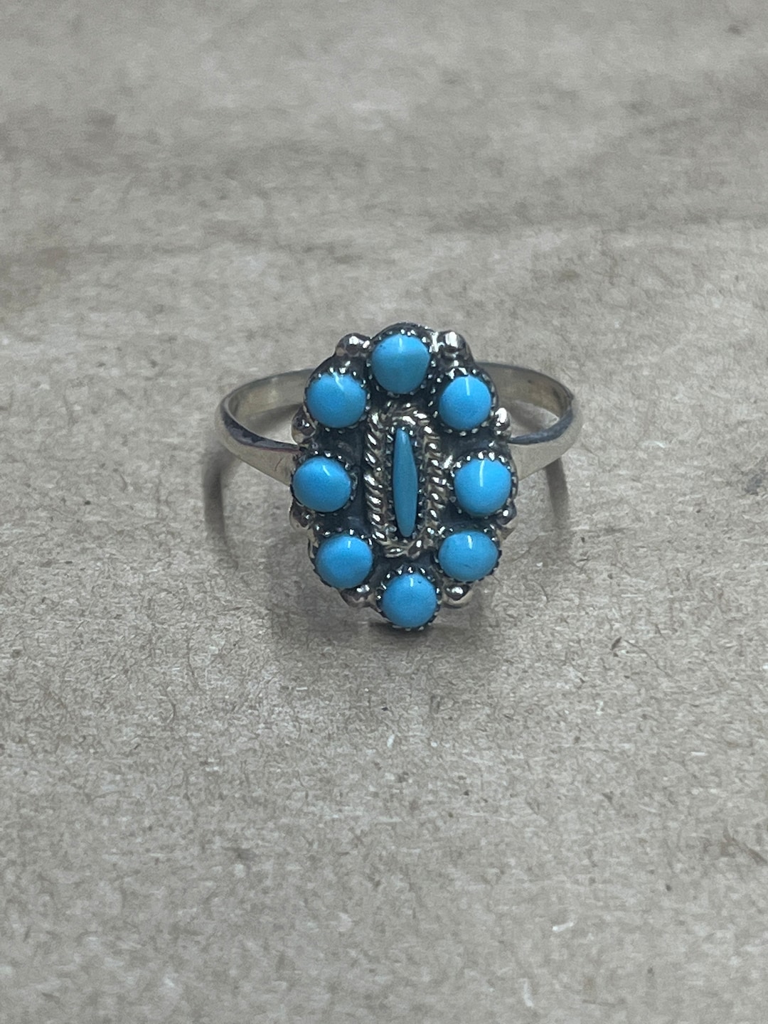 Zuni Handmade Sterling Silver Snake Eye Ring Turquoise Size 8.5 - Etsy