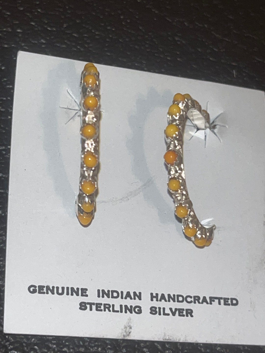 Zuni Handmade Spiny Oyster Stone Cluster Earrings Sterling Silver - Etsy