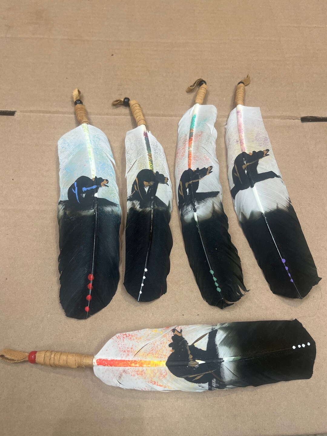 Native American Navajo Handmade Hand Painted Bear Wildlife Hair Tie ...