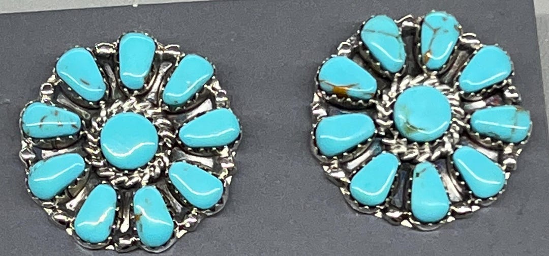 Native American Navajo Jewelry Handmade Traditional Post Stud Cluster ...