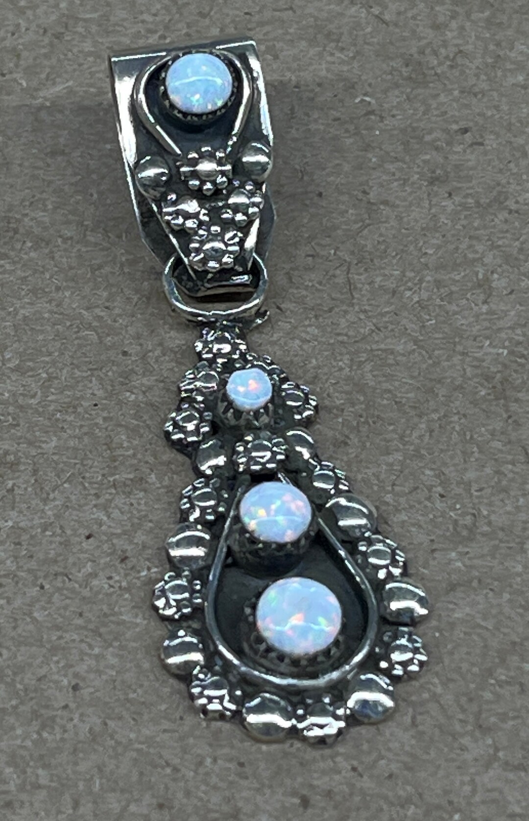 Native American Zuni Jewelry Handmade Sterling Silver White Opal ...