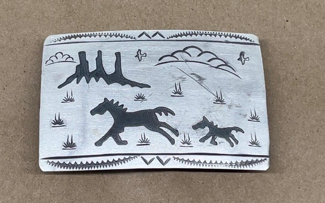 Native American Navajo Jewelry Handmade Sterling Silver Horse Design ...