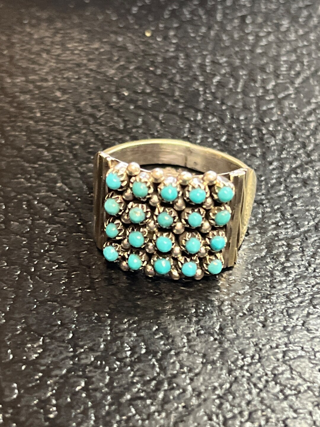 Zuni Handmade Sterling Silver Snake Eye Ring Turquoise Size 9 - Etsy