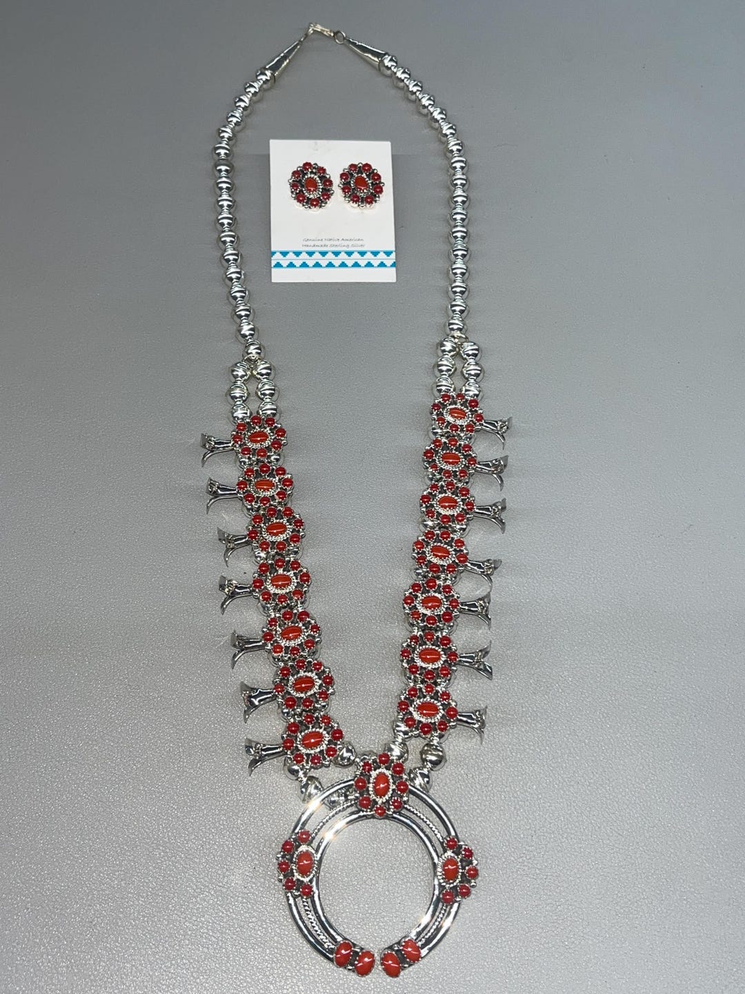 Native American Traditional Navajo Handmade Sterling Silver Natural ...