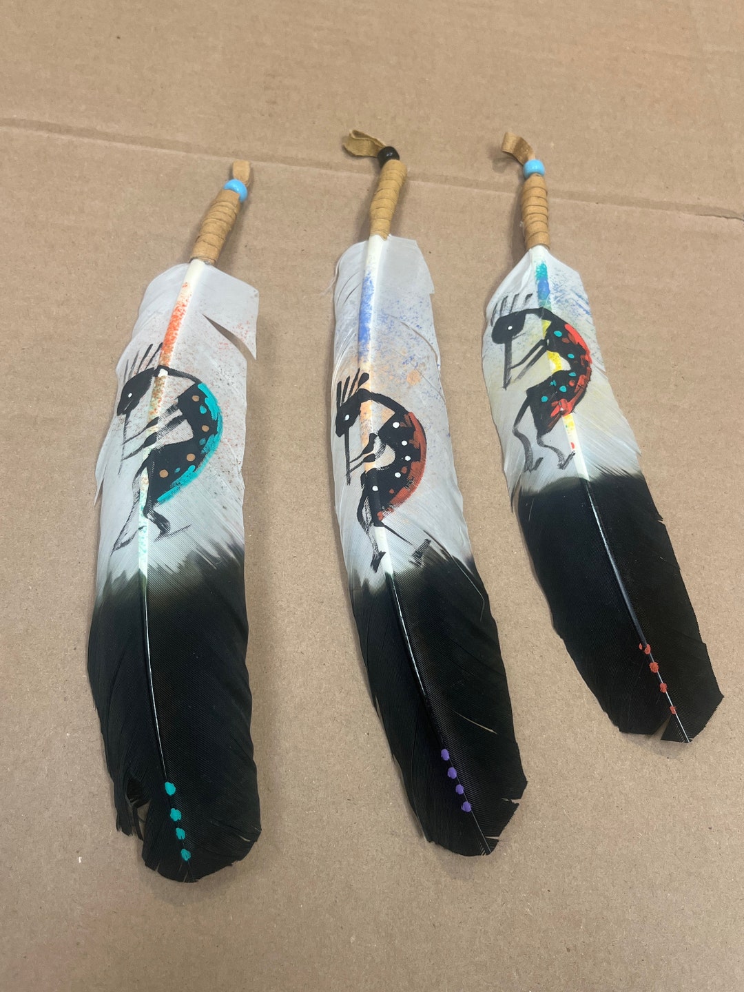 Native American Navajo Handmade Hand Painted Kokopelli Wildlife Hair ...