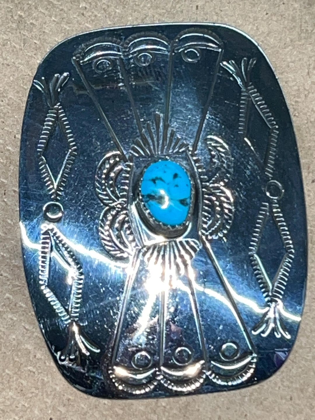 Native American Navajo Handmade Sterling Silver Turquoise Traditional ...